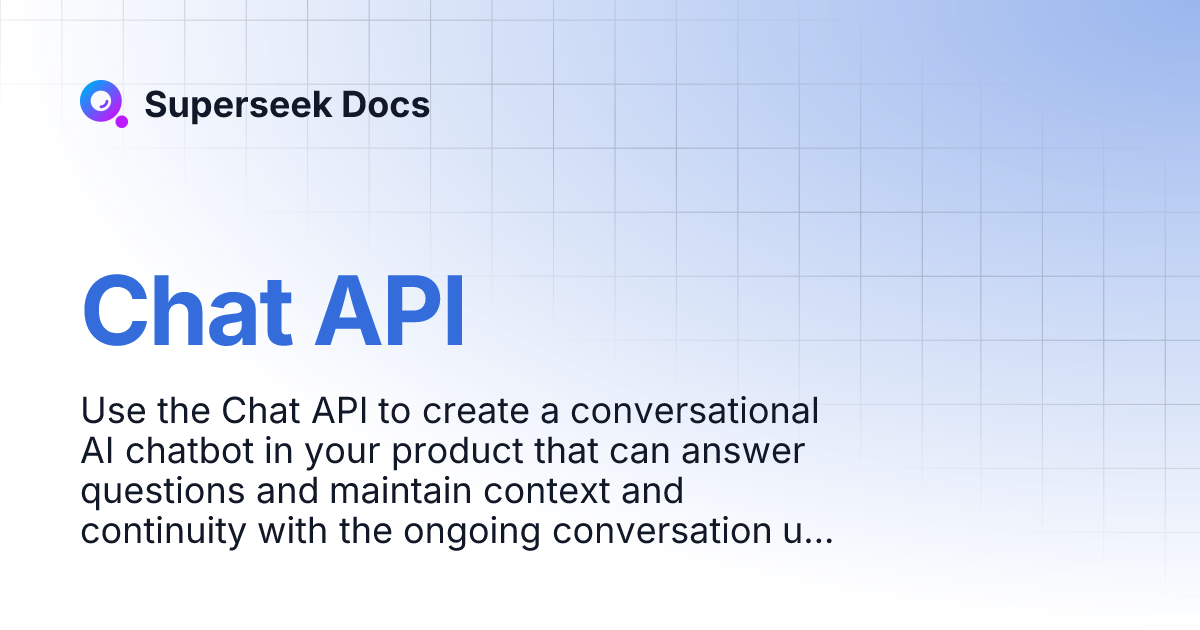 Chat API | Superseek Docs